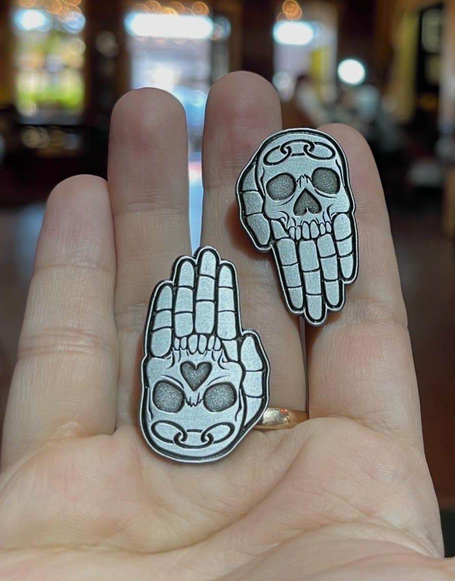 Reversible Skelly Hand Pin | Vintage Karma